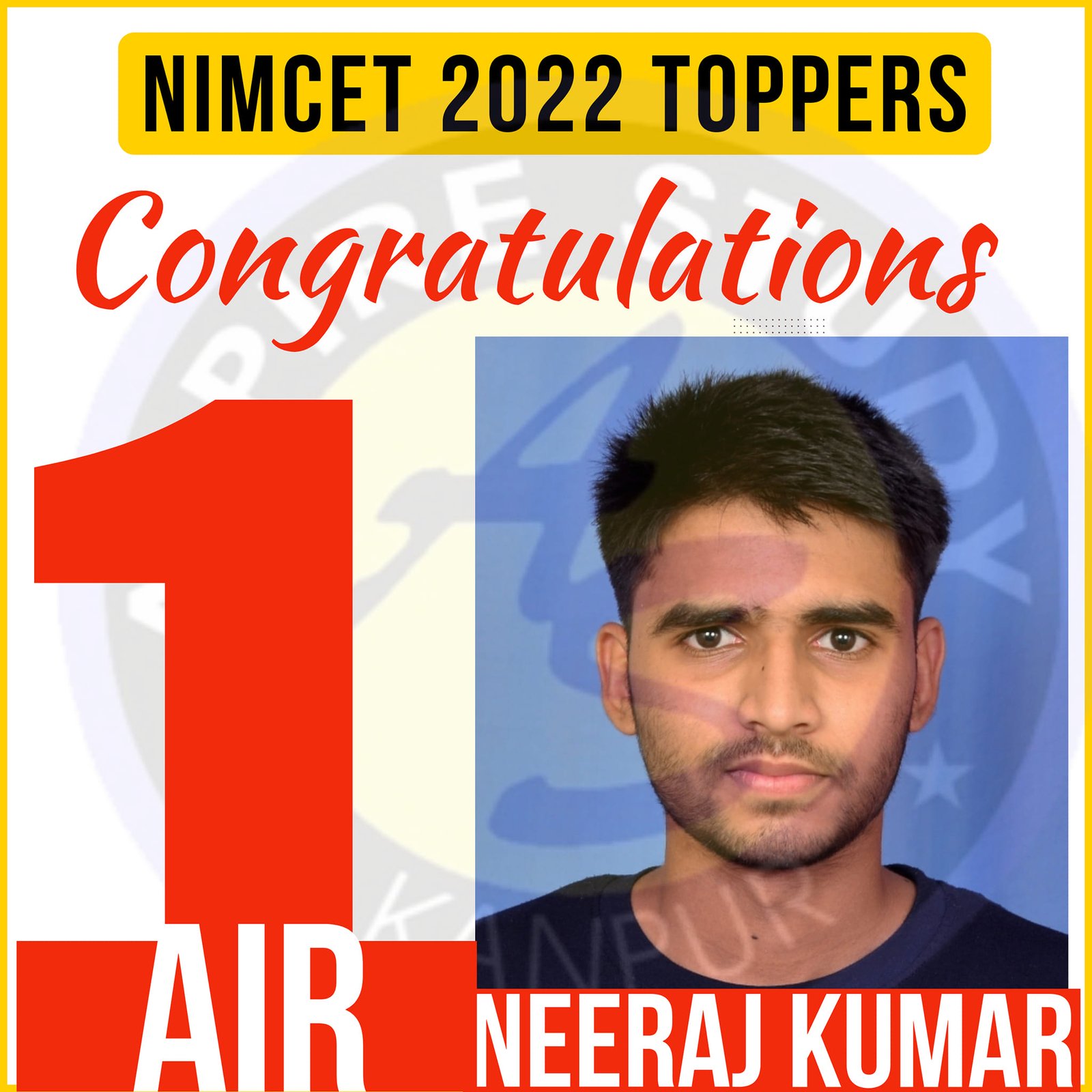 Our NIMCET All India Topper (AIR 1) before 2024 - 2025