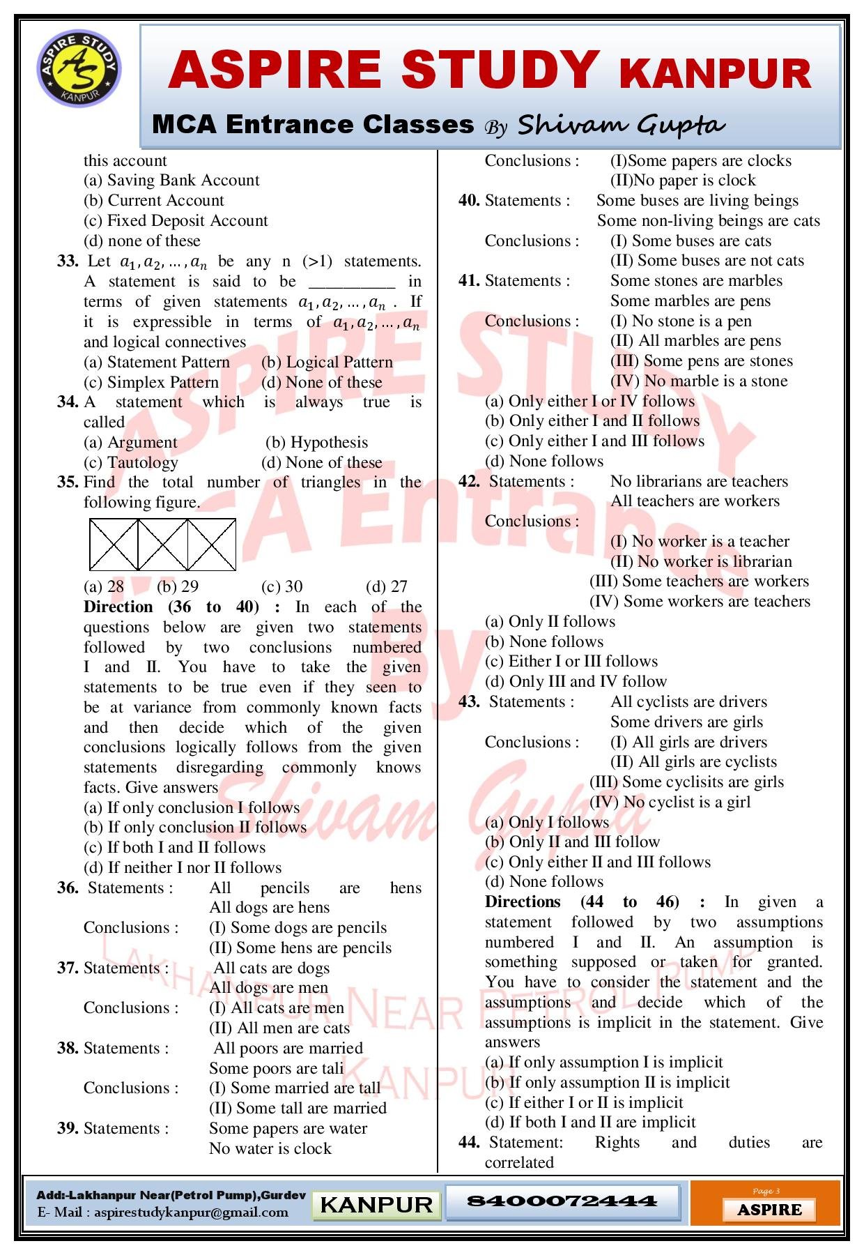 MCA TANCET 2009 Questions Paper and Answer Key PDF Download